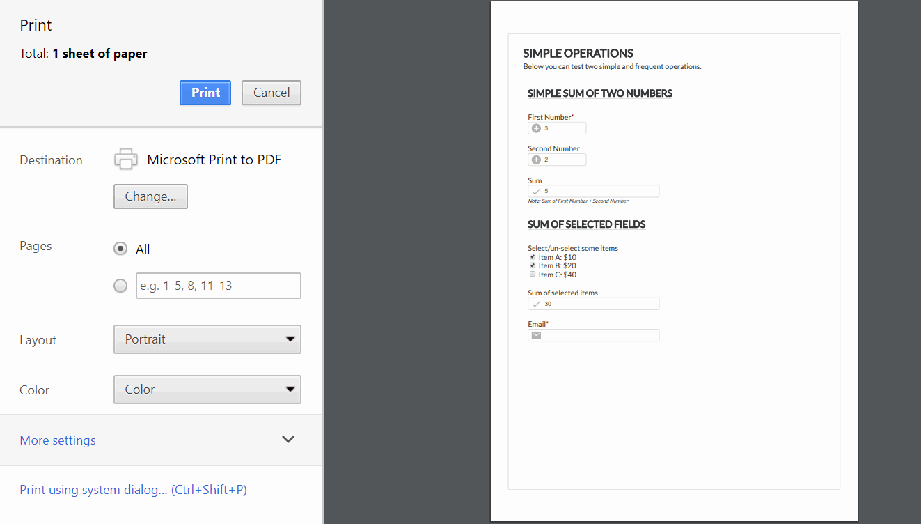 CFF - Printing Forms